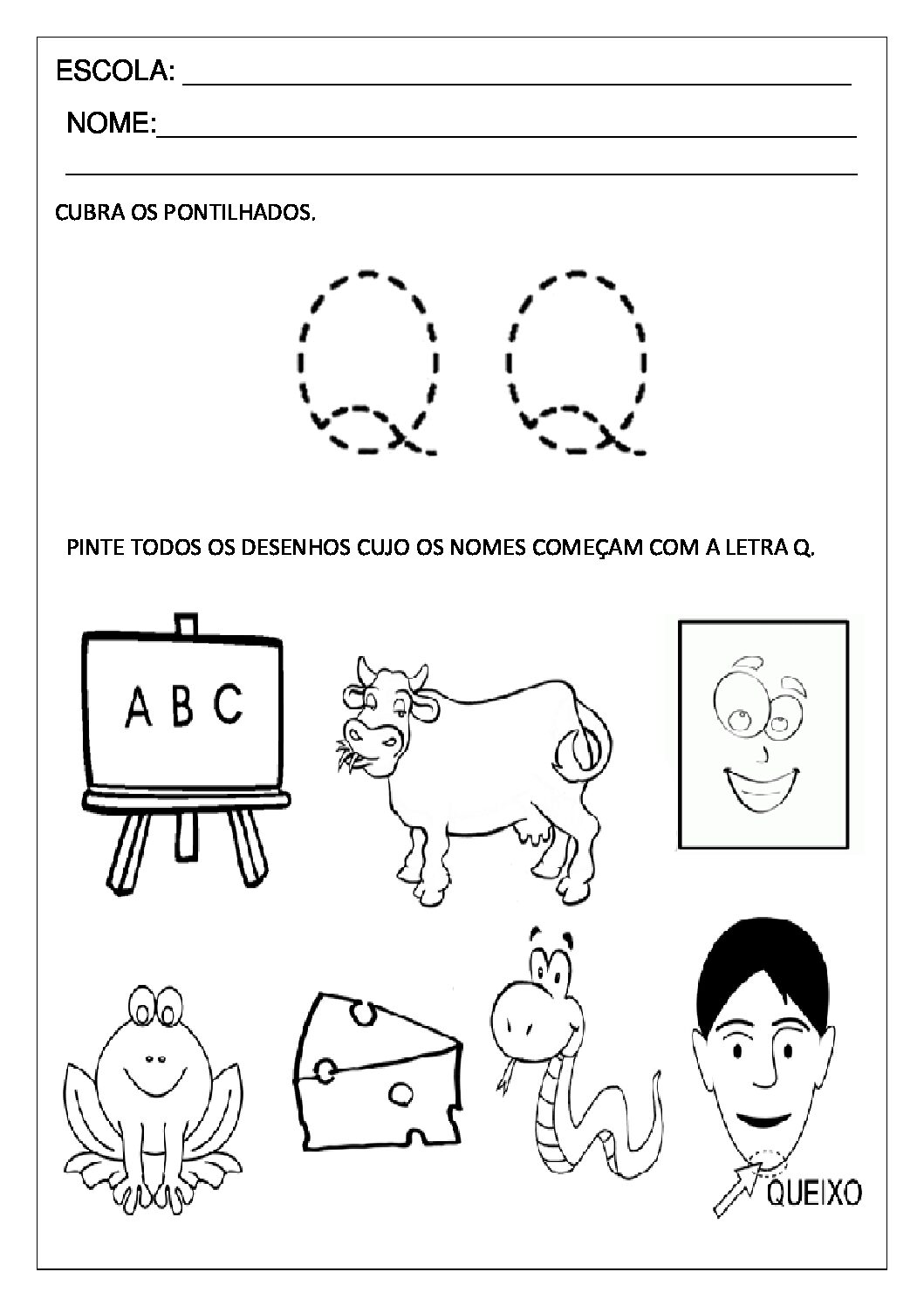 Atividades com a letra Q